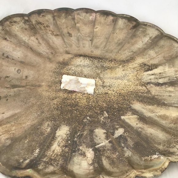 Unknown | Kitchen | Vintage Oval Scalloped Serving Tray Silver Plate H ...